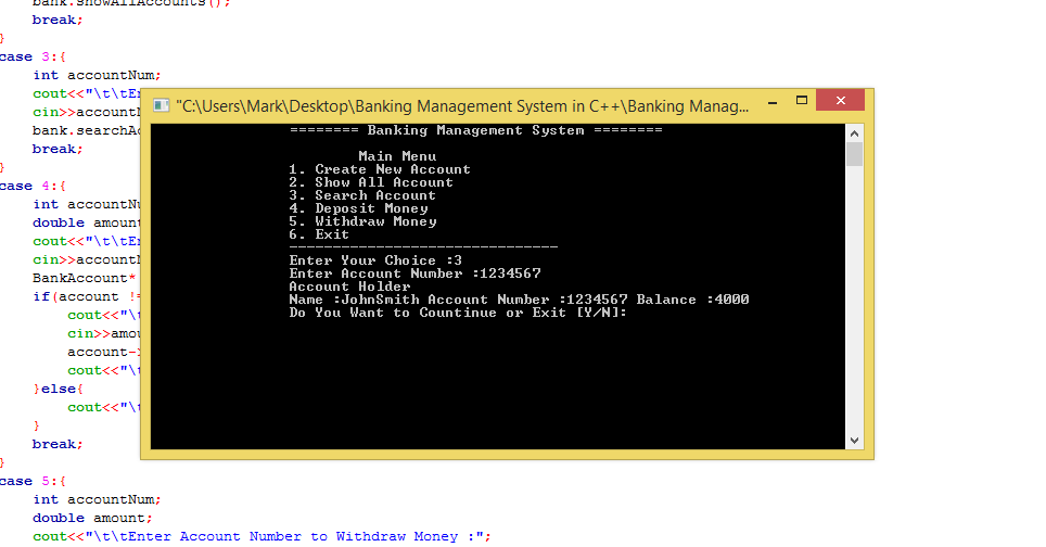 Banking Management System in C++ with Source Code | SourceCodester